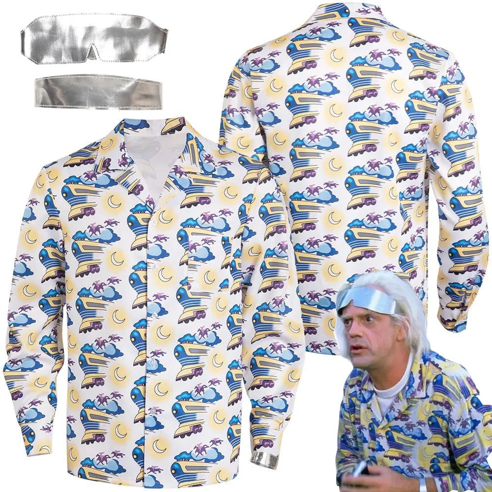 1985-Movie-Back-Future-Doctor-Doc-Brown-Cosplay-Fantasy-Print-Shirt ...