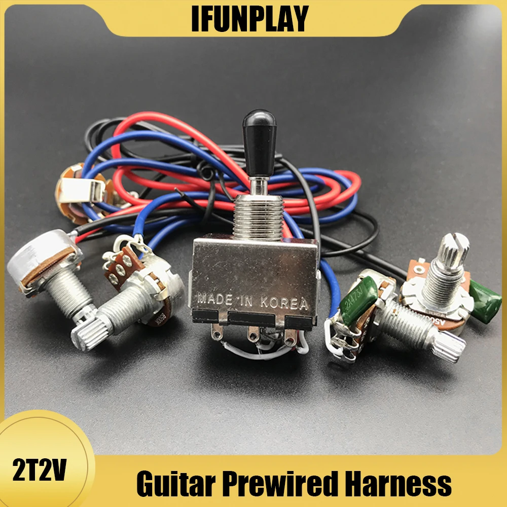 Electric-Guitar-Prewired-Wiring-Harness-with-3-Way-Toggle-Switch-2V2T ...
