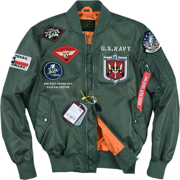 TOP GUN Cosplay Costumes Maverick Men's Air Force Pilot Jacket Adult ...