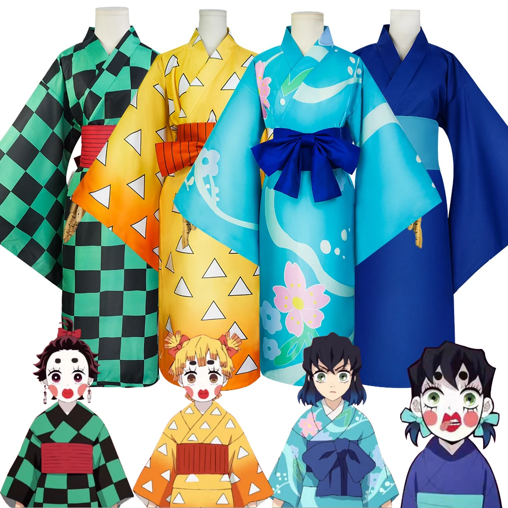 Hashibira Inosuke Kimono Satan Slayer para mujer, Cosplay de Anime ...