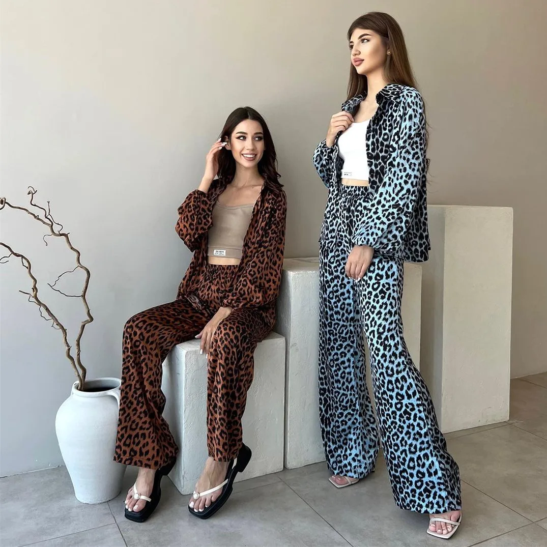 Spring-Two-Piece-Set-Tracksuit-Casual-Outfit-Suits-Women-Leopard-Print ...