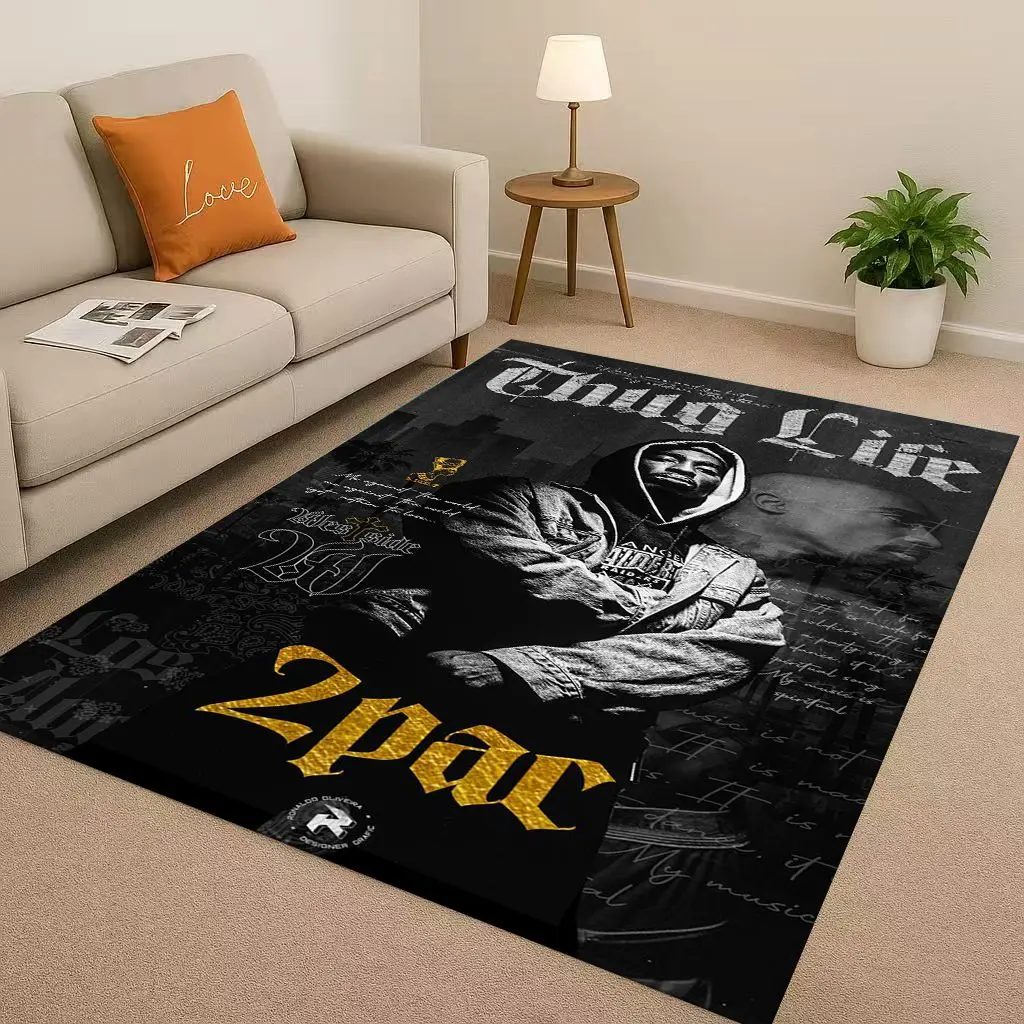 Classic Rap Tupac 2pac Hip-Hop Music Rapper Living Room Non-Slip Area ...