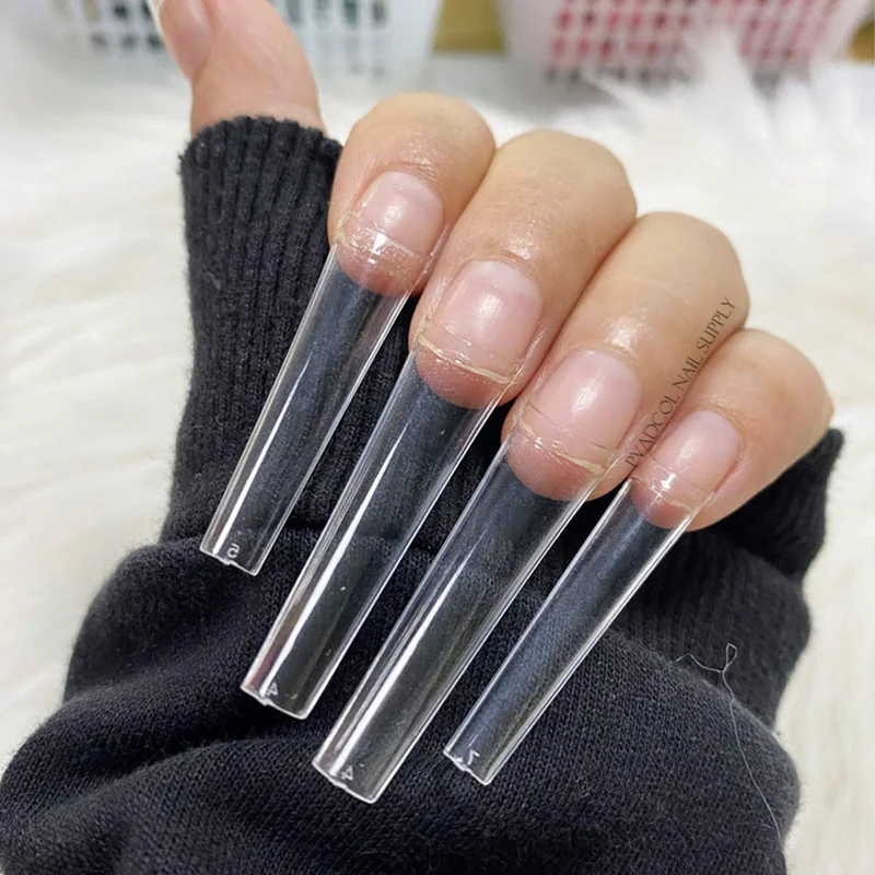 Gray Acrylic Tip Nails