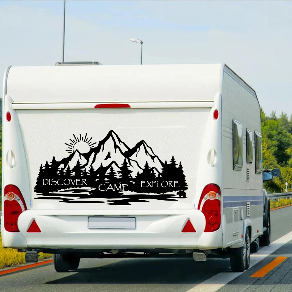 Discover-Camp-Explore-Mountain-Tree-RV-Car-Sticker-Decal-Camping-Travel ...