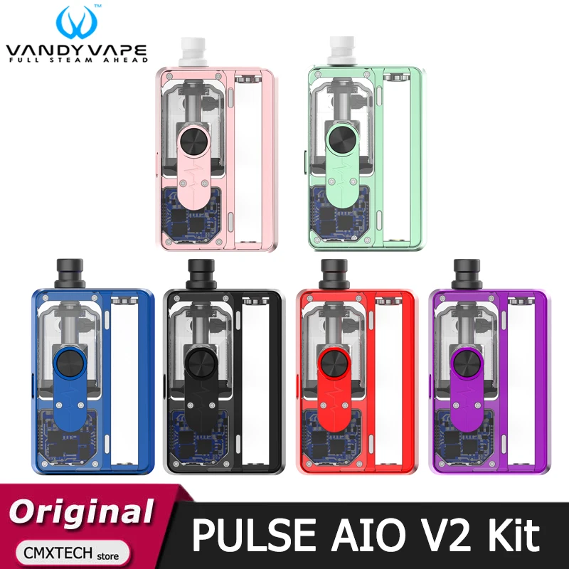 Original Vandy Vape Pulse AIO V2 Kit 80W Box MOD Vape with 6ML RBA Pod ...
