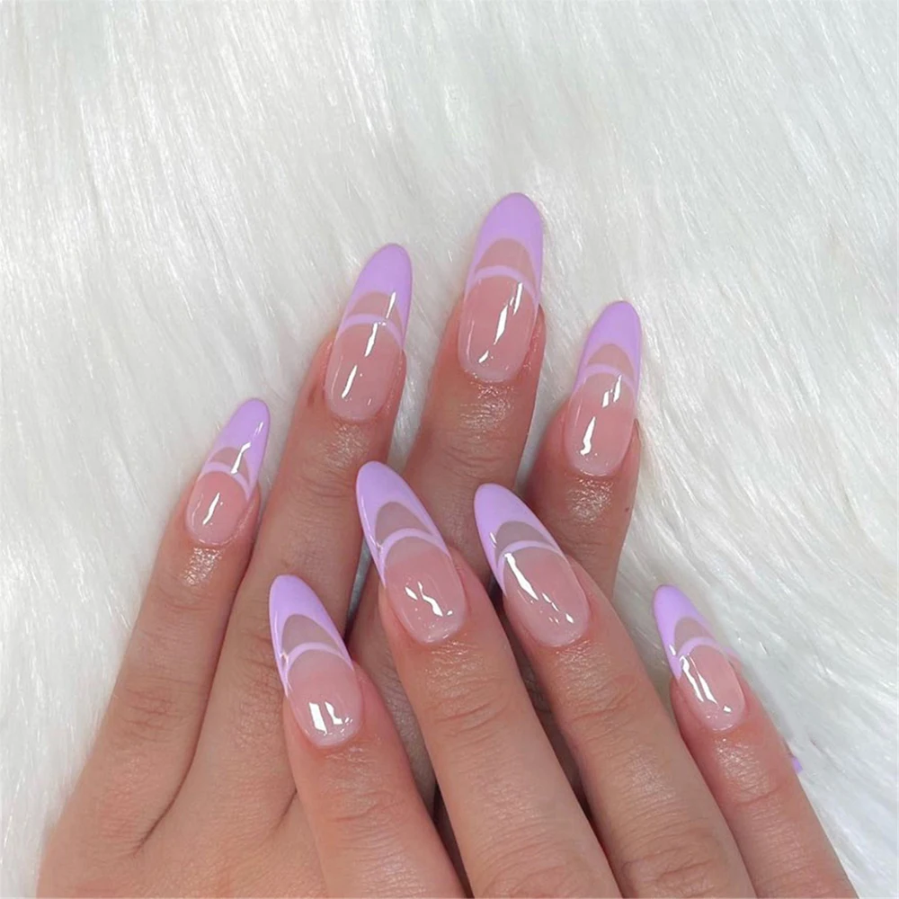 Purple Almond Nails
