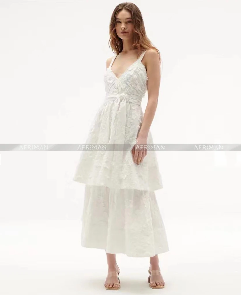 Women-Strapless-V-Neck-3D-Flower-Embroidery-Multi-layer-Ball-Gown-Long ...