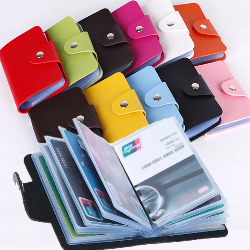 Fashion-Leather-24-Bits-Card-Pocket-Case-Business-Card-Holder-Men-Women ...