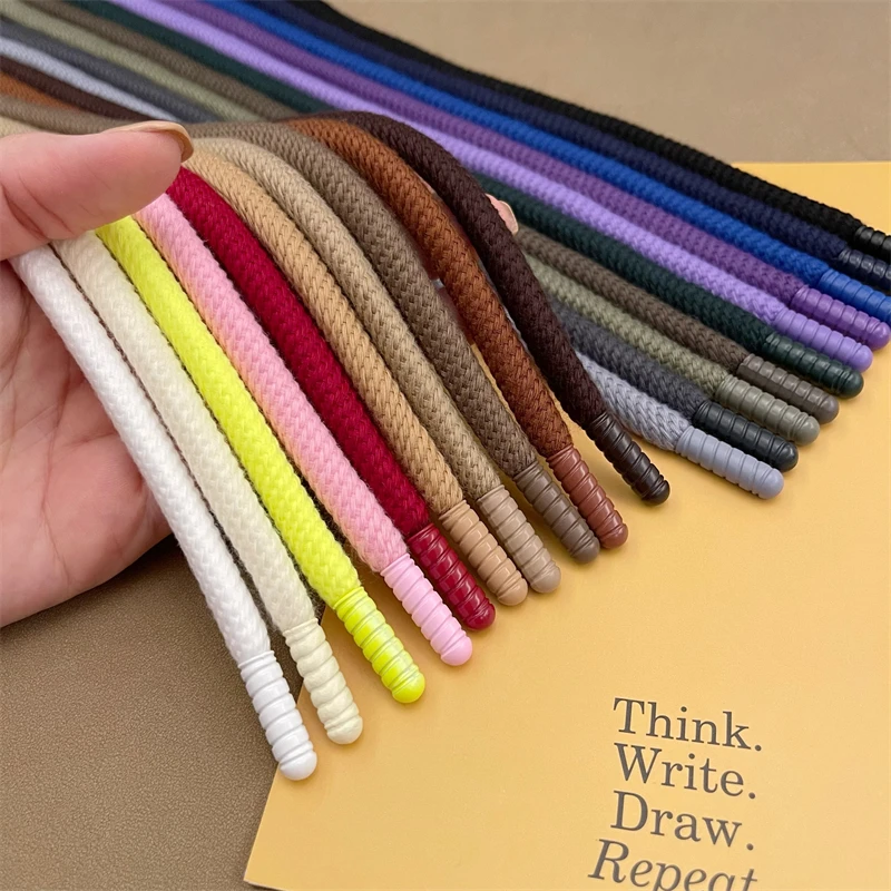 135CM-9mmSolid-Color-Metal-Head-Round-Threaded-Cotton-Drawstring-For ...