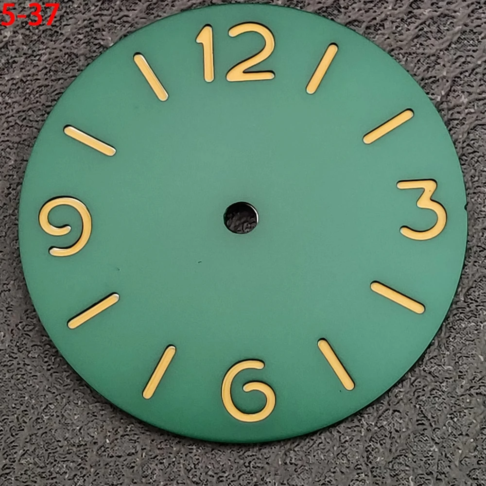 37MM Watch Dial Green Luminous Watch Dial For ETA6497/6498 For ST3600 ...