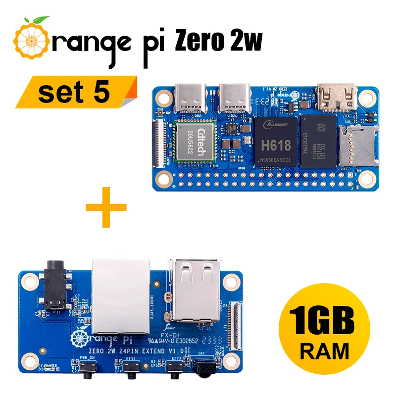 Orange Pi Zero 2W + Expansion Board Single Board Computer 1GB RAM ...