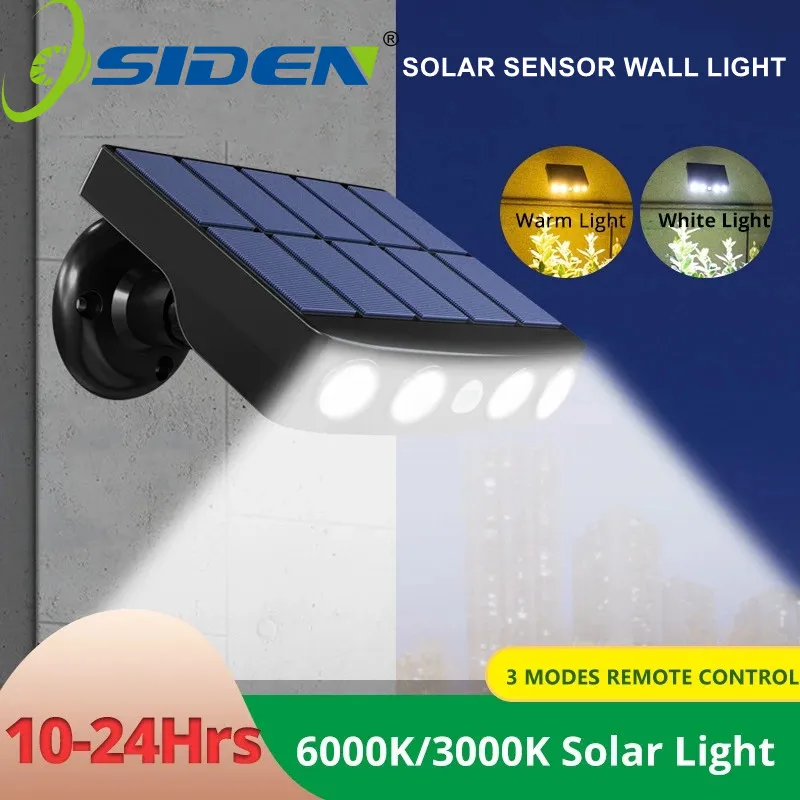 Solar-Powered-Led-Wall-Light-4LEDS-Motion-Sensor-Waterproof-IP65 ...