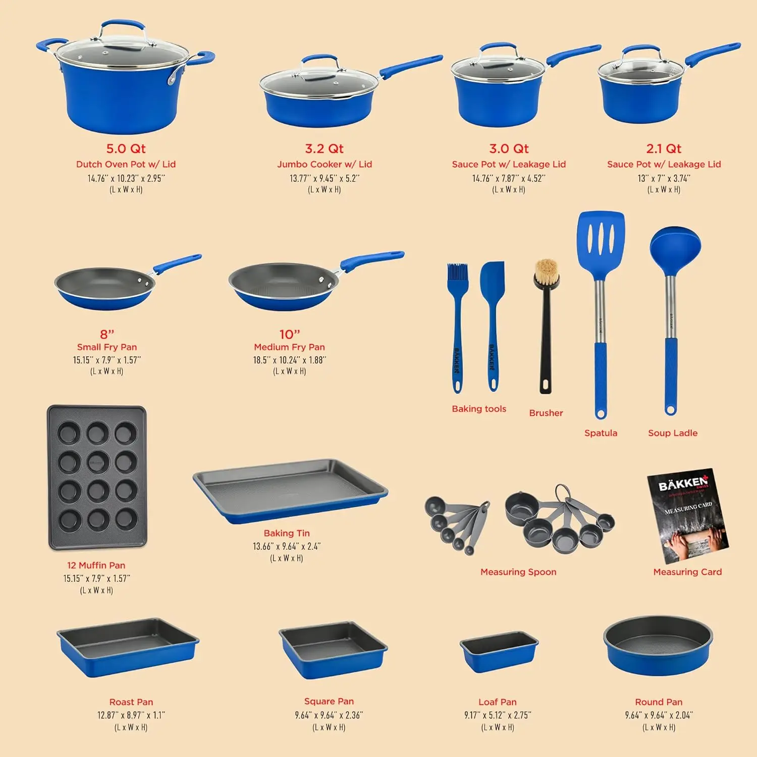 23 Piece – Cookware and Bakeware Set – EZ Cooking Solutions