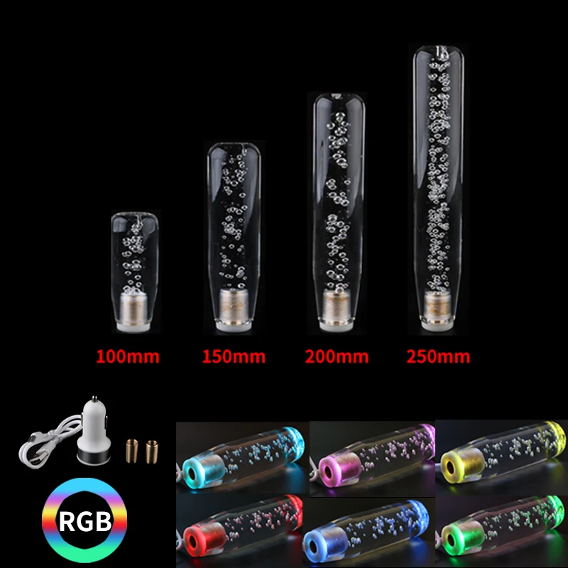 Jdm Racing Style 10/15/20/25cm Acrylic Crystal Bubble RGB LED Gear ...