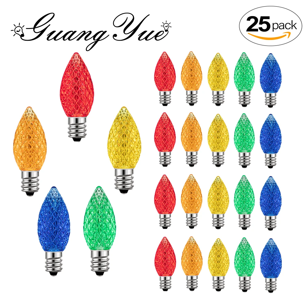 25Pcs-RGB-Colorful-C7-LED-Replaceable-Night-Bulbs-E12-Shatterproof-0-6W ...