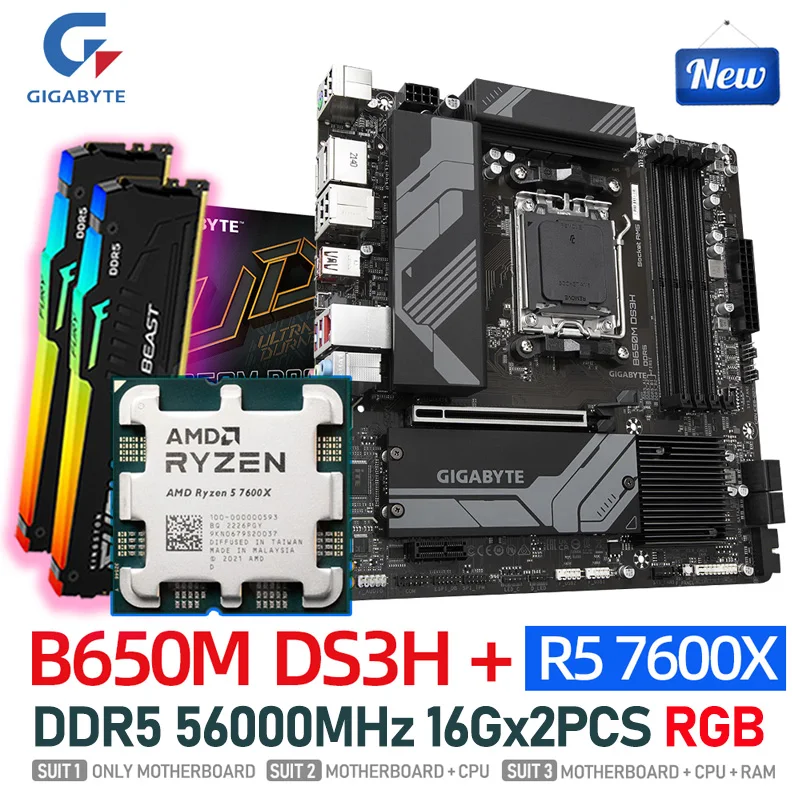 AM5-Kit-Socket-AM5-Ryzen-5-7600X-CPU-DDR5-Motherboard-Combo-Set ...