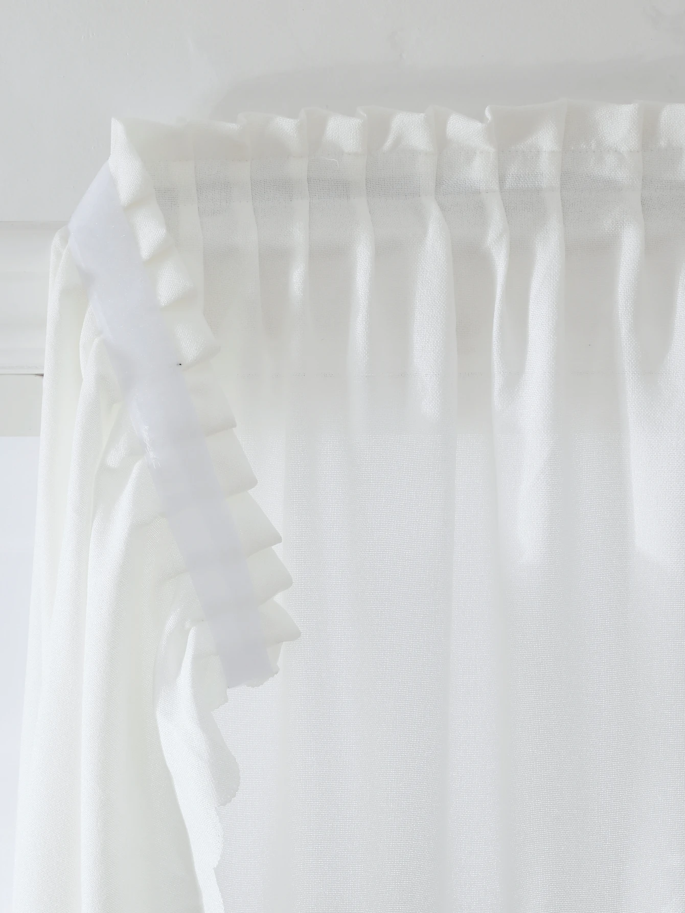 Modern-Simple-White-Color-No-Drill-Curtain-Pokyester-Sheer-Curtain-With ...