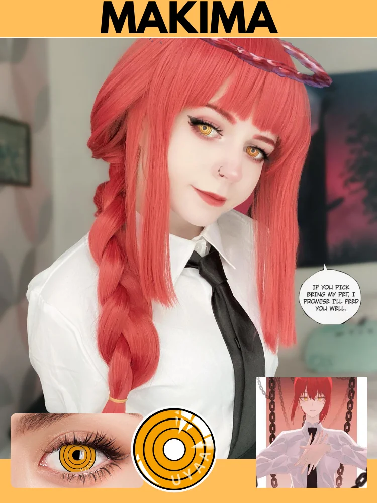 UYAAI-1Pair-Anime-Contact-Lenses-For-Eyes-Chainsaw-Man-Cosplay-Makima ...