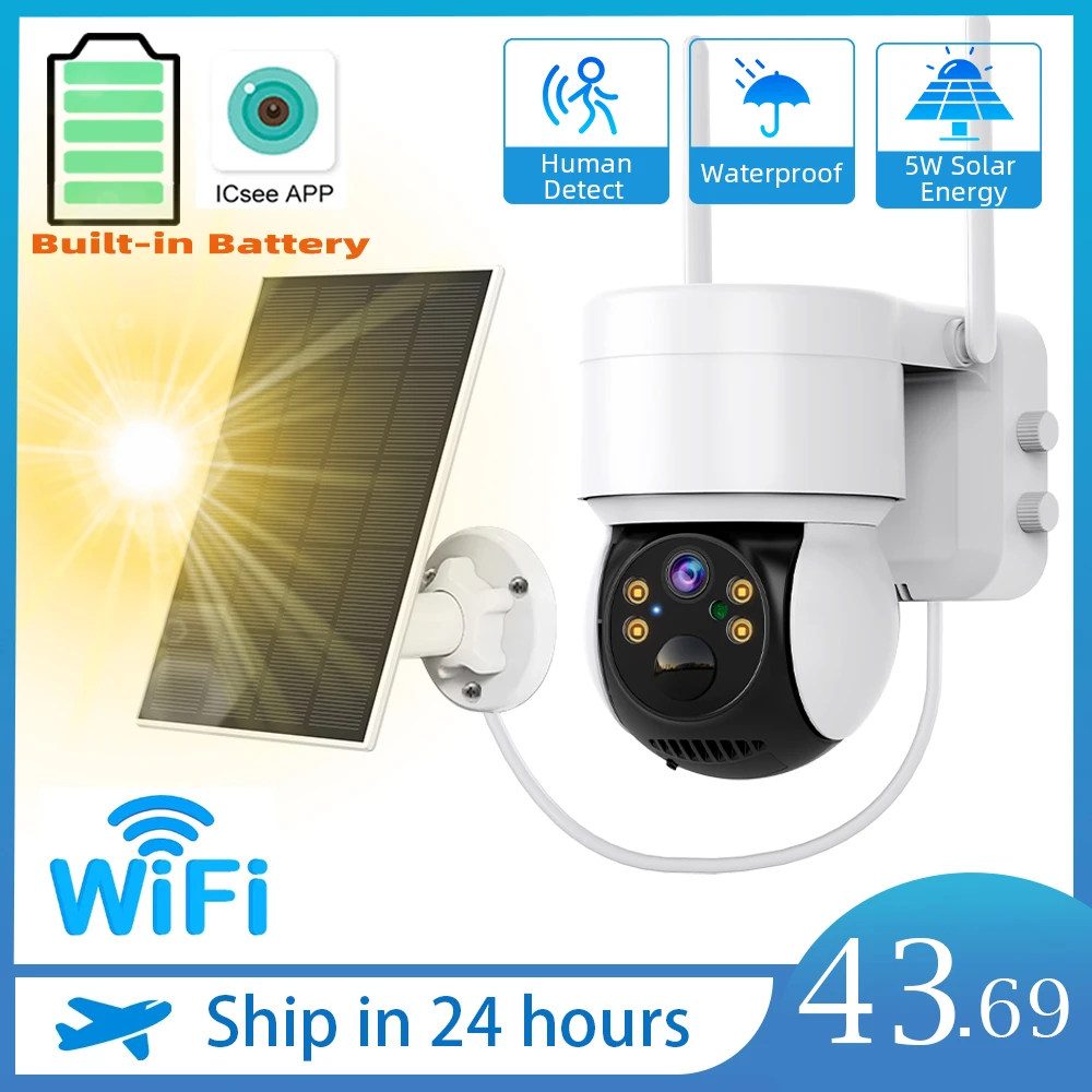 1080P Wifi Solar Camera Outdoor Night Vision Video Surveillance Solar ...