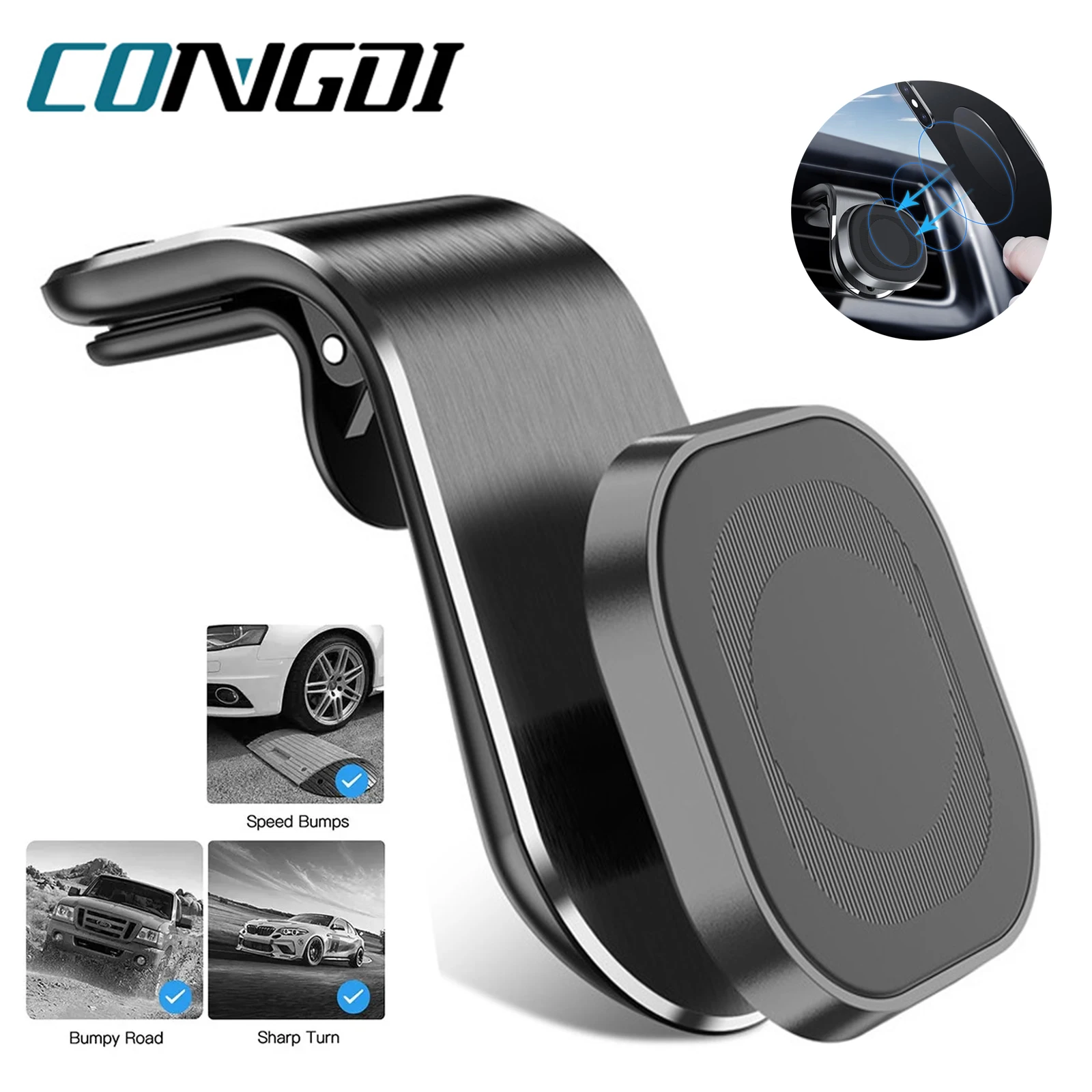 Magnetic-Car-Phone-Holder-Air-Vent-Clip-Mount-360-Rotation-Support-for ...