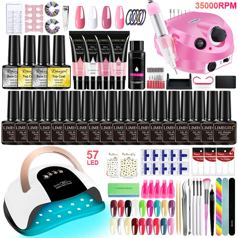 Nail Kit wiht Nail Lamp UV Gel Nail Polish Kit Manicure Art Tools Set ...
