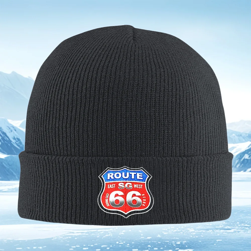 Route SG 66 sign classic design Men Women Unisex Knitted Hat Beanie ...