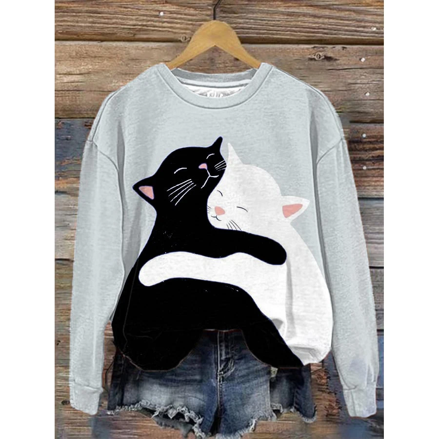Lovely-Cat-Sweatshirts-Women-s-Fashion-O-Neck-Hoodies-Women-Sweats ...