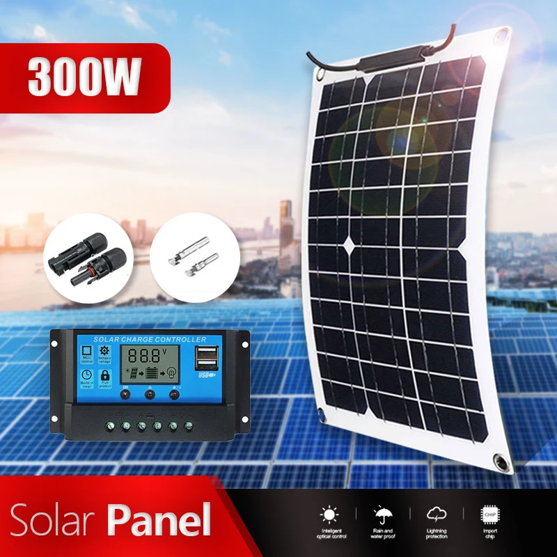 300w-flexibles-Solar-panel-12V-Batterie-ladeger-t-Dual-USB-mit-10-100a ...