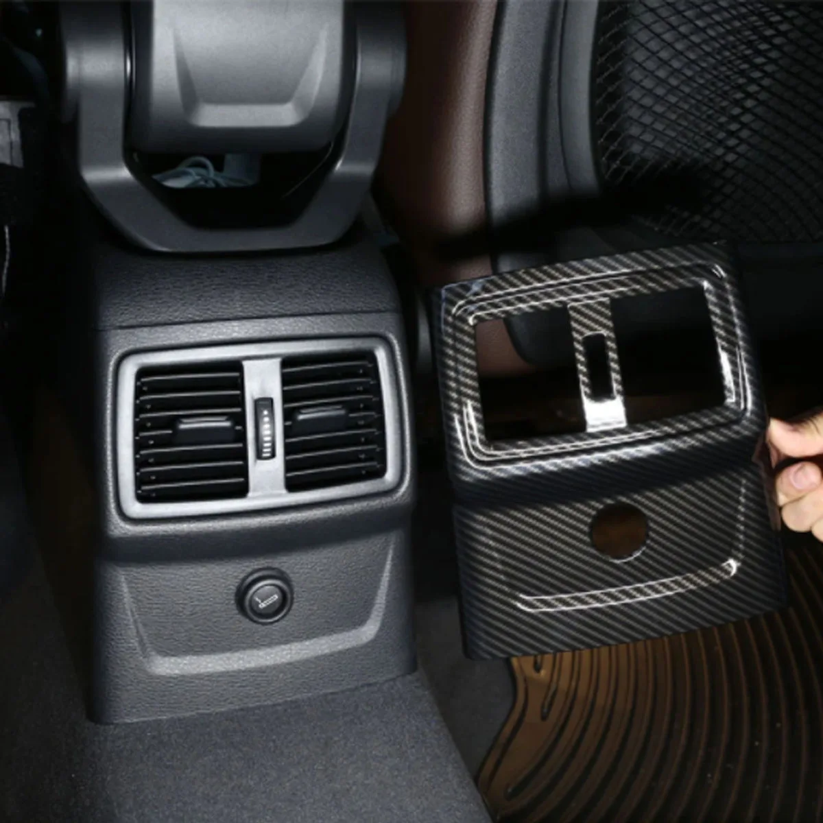 Carbon-fiber-Style-Car-Rear-Air-Condition-Vent-Outlet-Protective-Trim ...