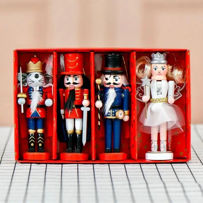 4Pcs 13Cm Mouse Princess Guard Nutcrackers Christmas Tree Hanging ...