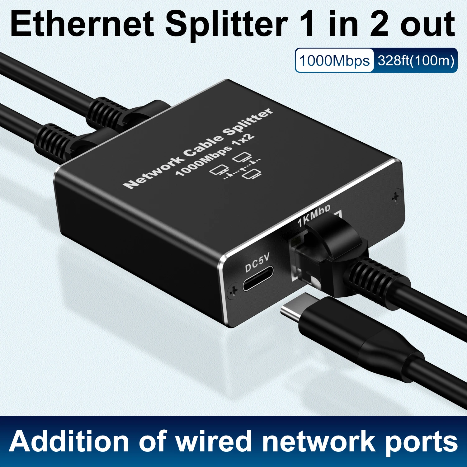 Generic 1000mbps Rj45 Splitter 1 To 2 Ethernet Adapter Internet Network ...