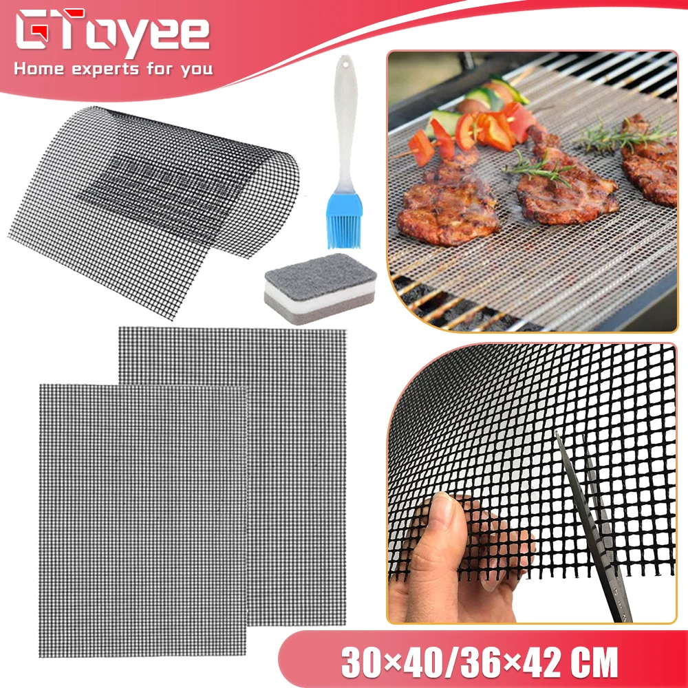 Non-stick-Barbecue-Mesh-Mat-High-Temperature-Resistant-BBQ-Grid-Pad ...