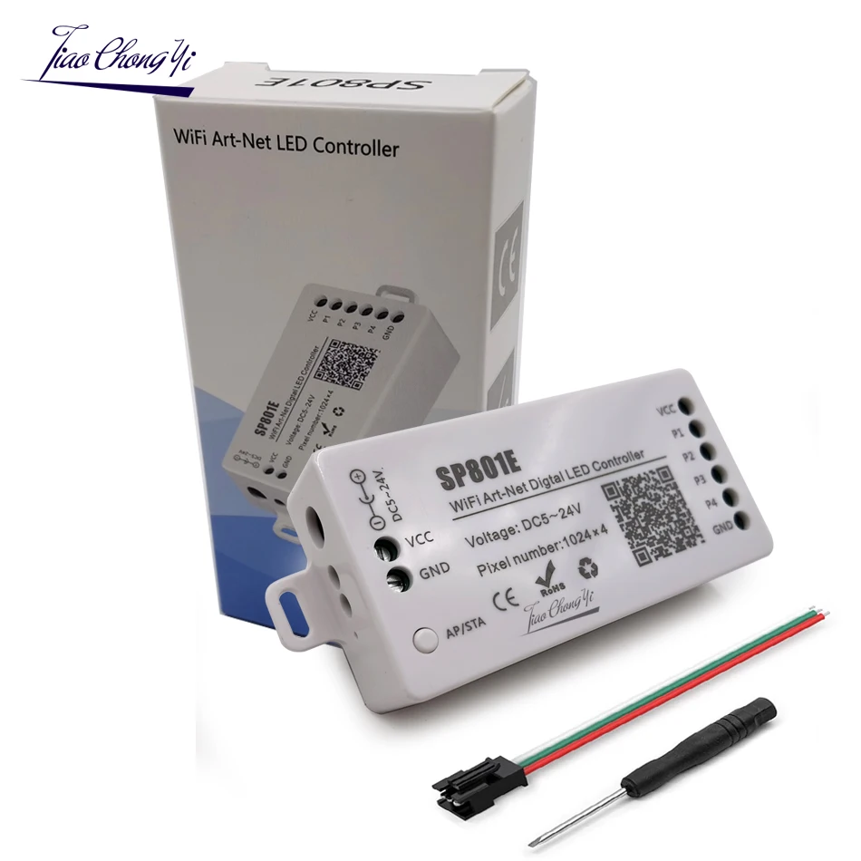 SP801E Wifi Art-Net Magic LED Controller LED Panel Module WS2812B WS2811 SK6812 RGB LED Light ...