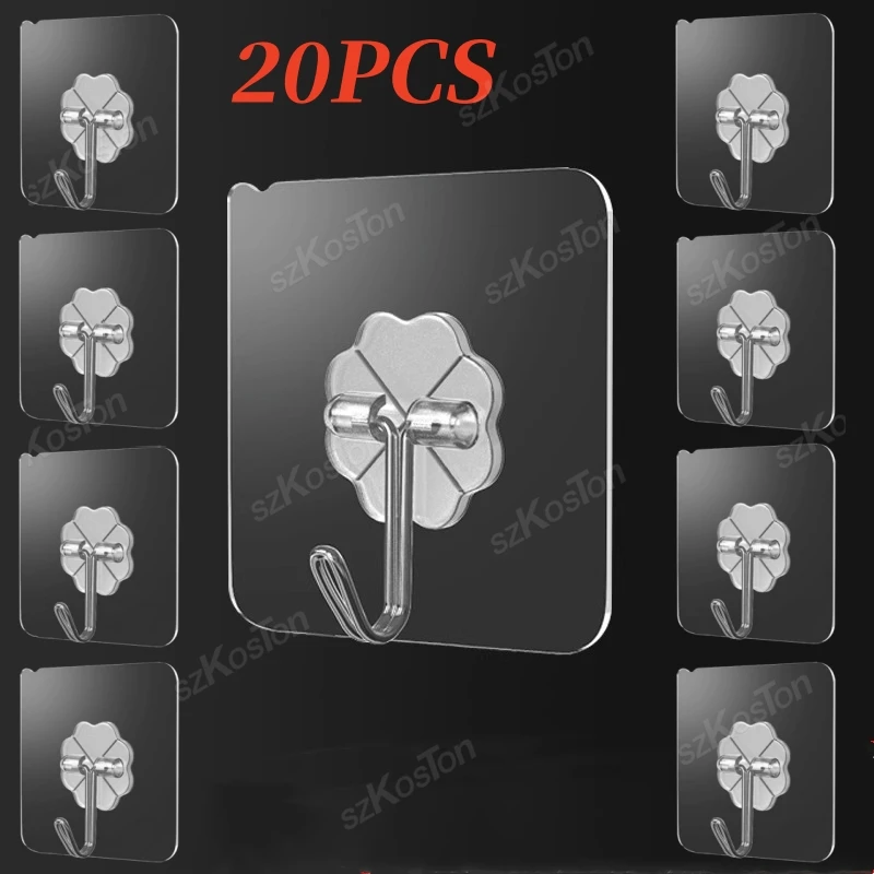 Self-Adhesive-Hooks-Heavy-Duty-Wall-Mounted-Hooks-Transparent-Multi ...