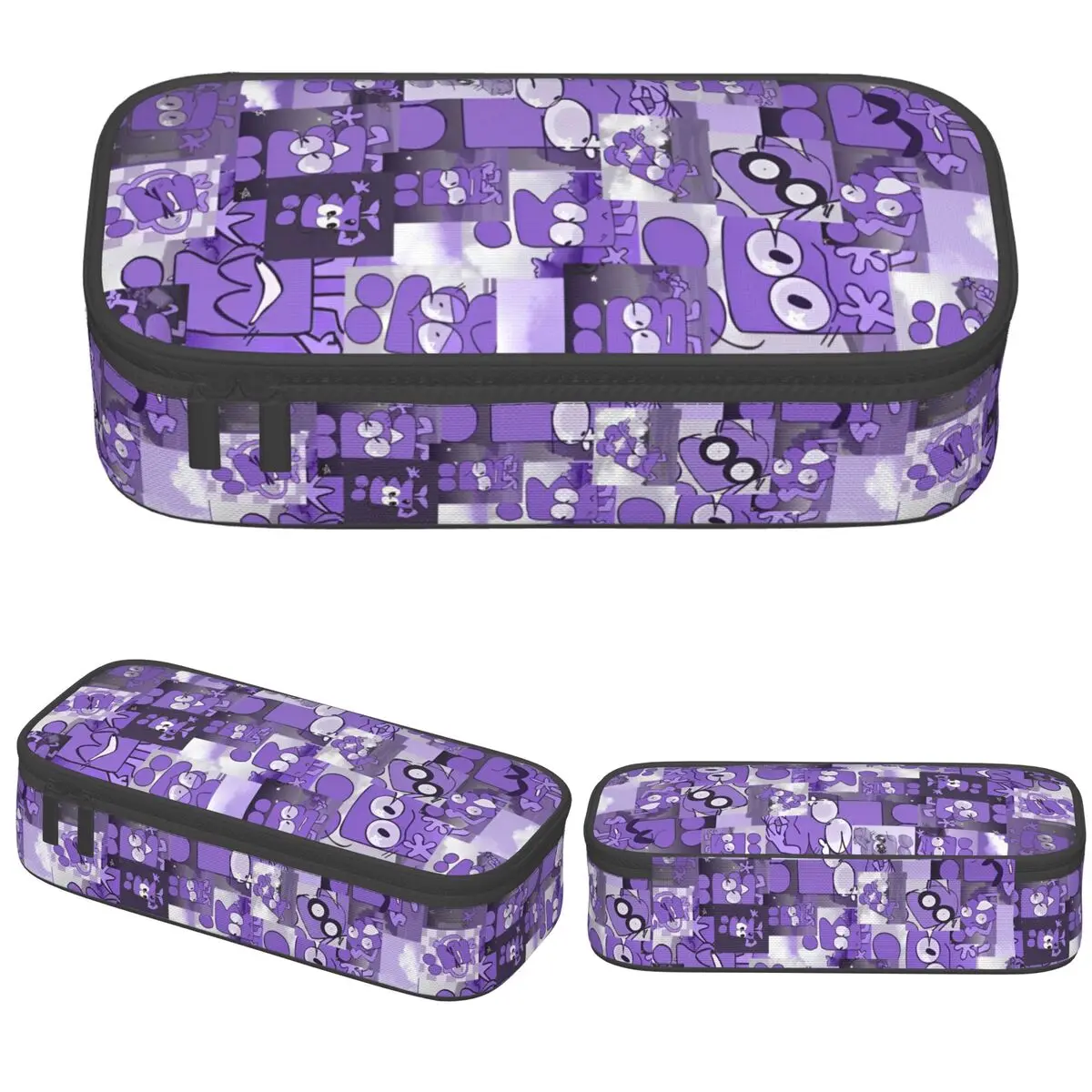 Purple Bfdi Cartoon Pencil Cases Pen Holder Makeup Bags Student Large ...