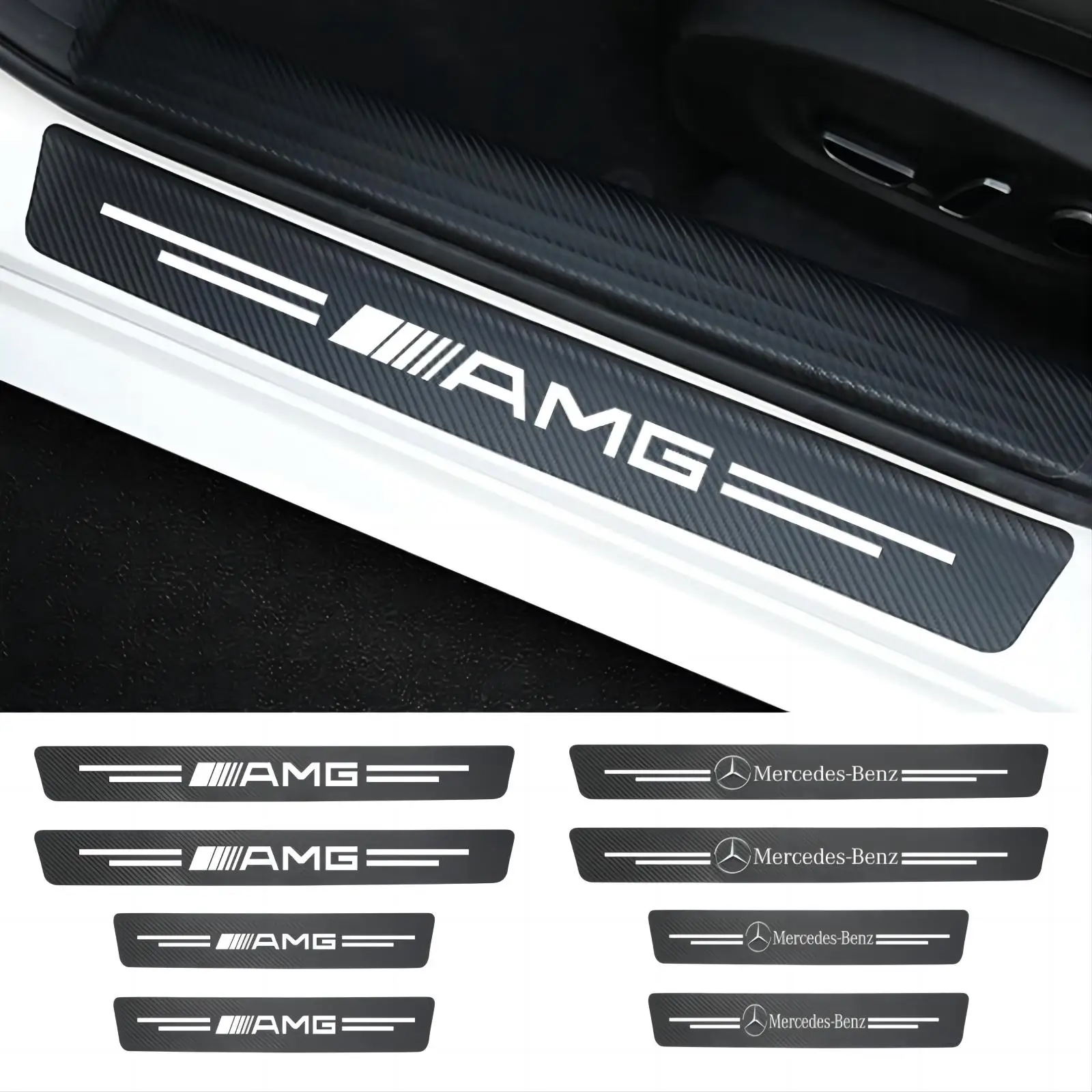 4X-Car-Threshold-Protector-Door-Sill-Cover-Sticker-For-Mercedes-Benz ...