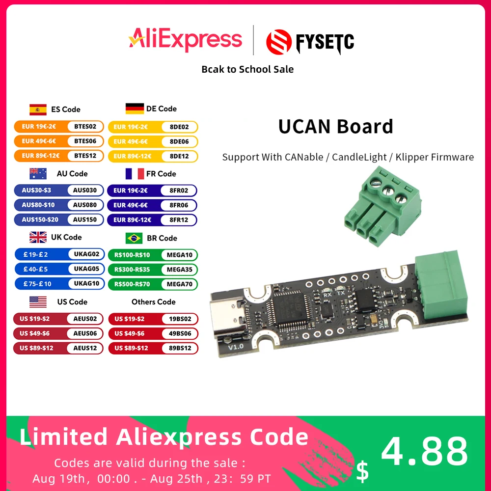 FYSETC-UCAN-Board-Based-on-STM32F072-USB-to-CAN-Adapter-Support-with ...