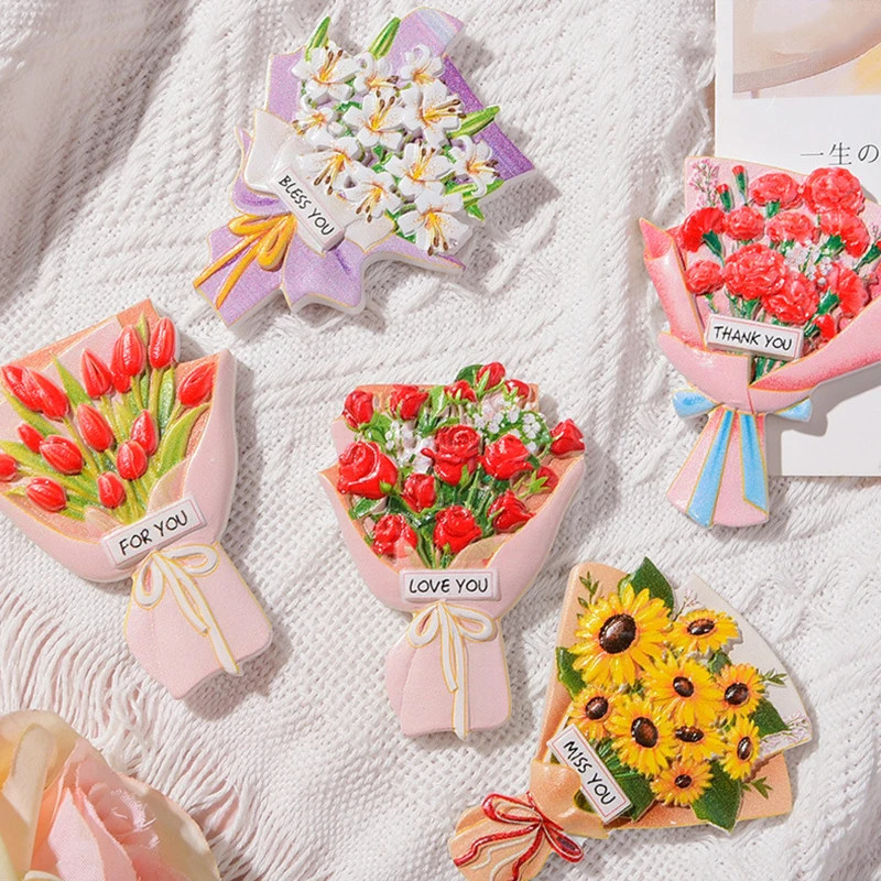 Cute Fridge Magnets Rose Sunflower Thank You Flower Bless You DIY ...