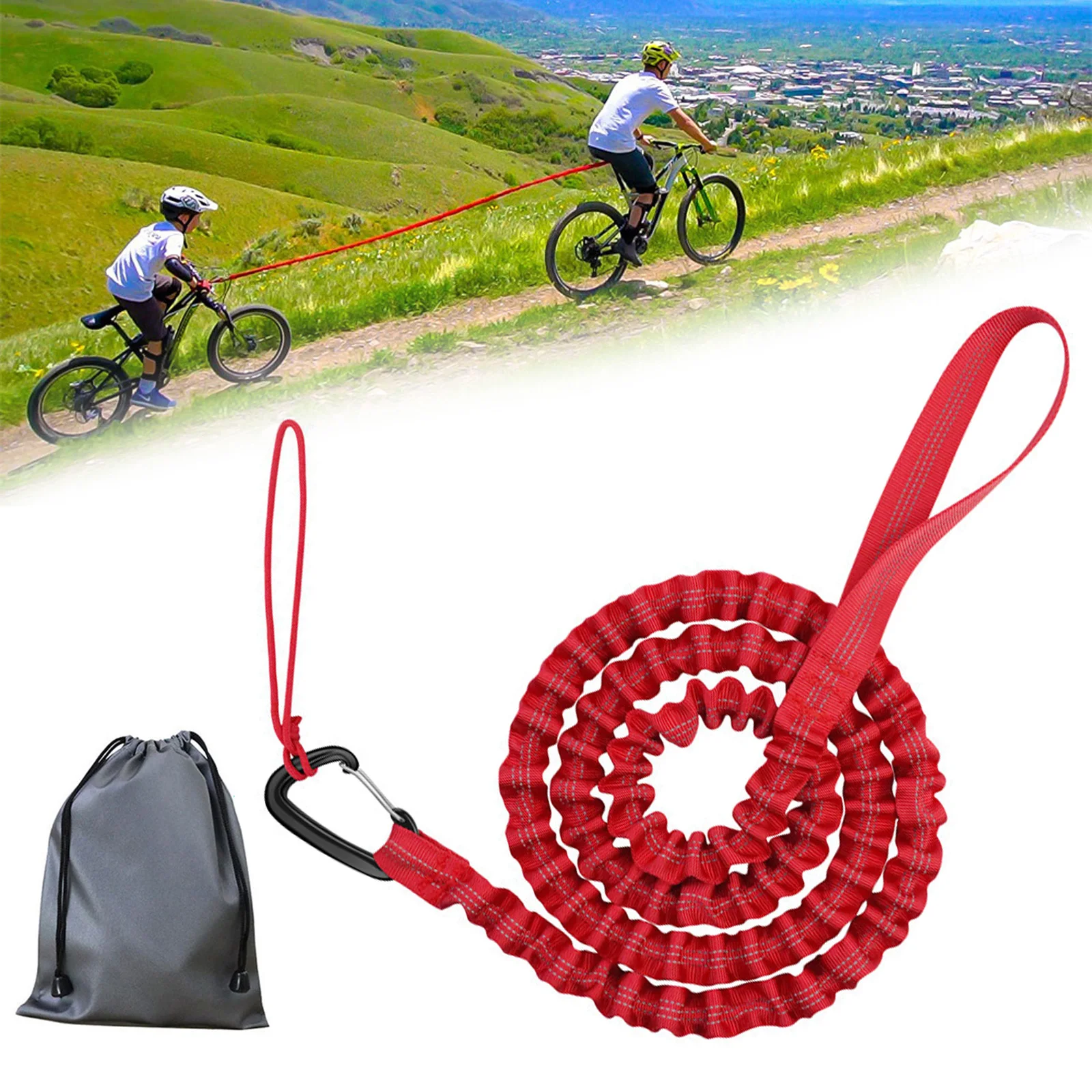 New-Tow-Rope-Bicycle-Tow-Bungee-Child-Cycling-Stretch-Pull-Strap-for ...