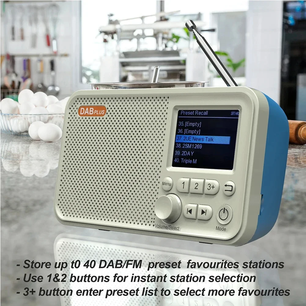 Portable-Clock-Alarm-Clock-Radio-Bluetooth-Speaker-360-Stereo-Surround ...