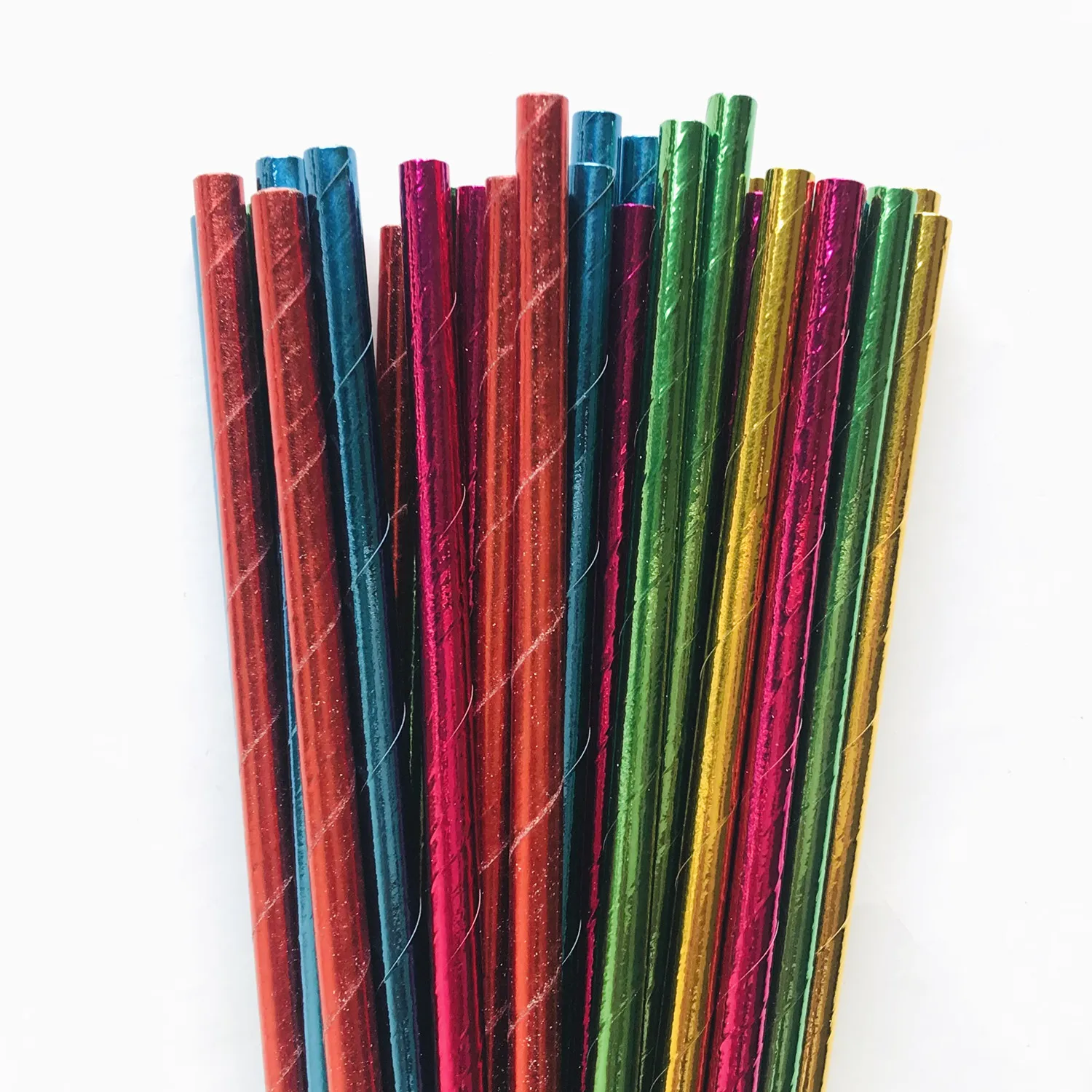 Free-Shipping-1000-pcs-Metallic-Pain-Foil-Paper-Straws-Bulk-Shiny-Solid ...