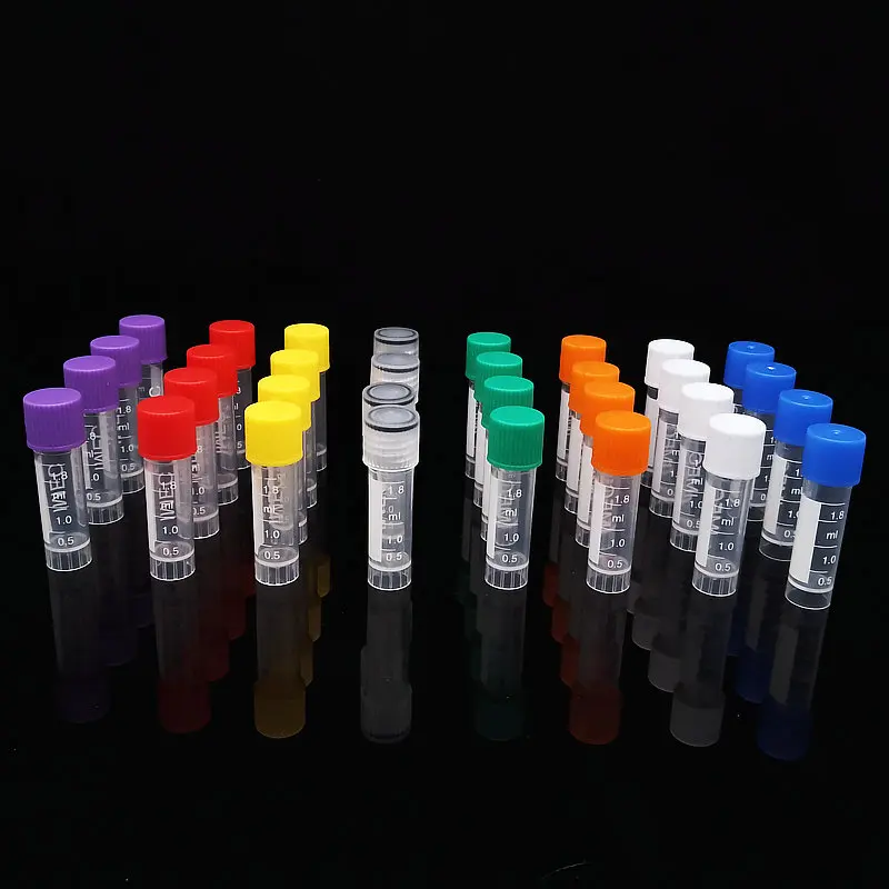 500pcs/lot laboratory 1.8ml plastic Cryo Tubes Cryovial with silicone ...
