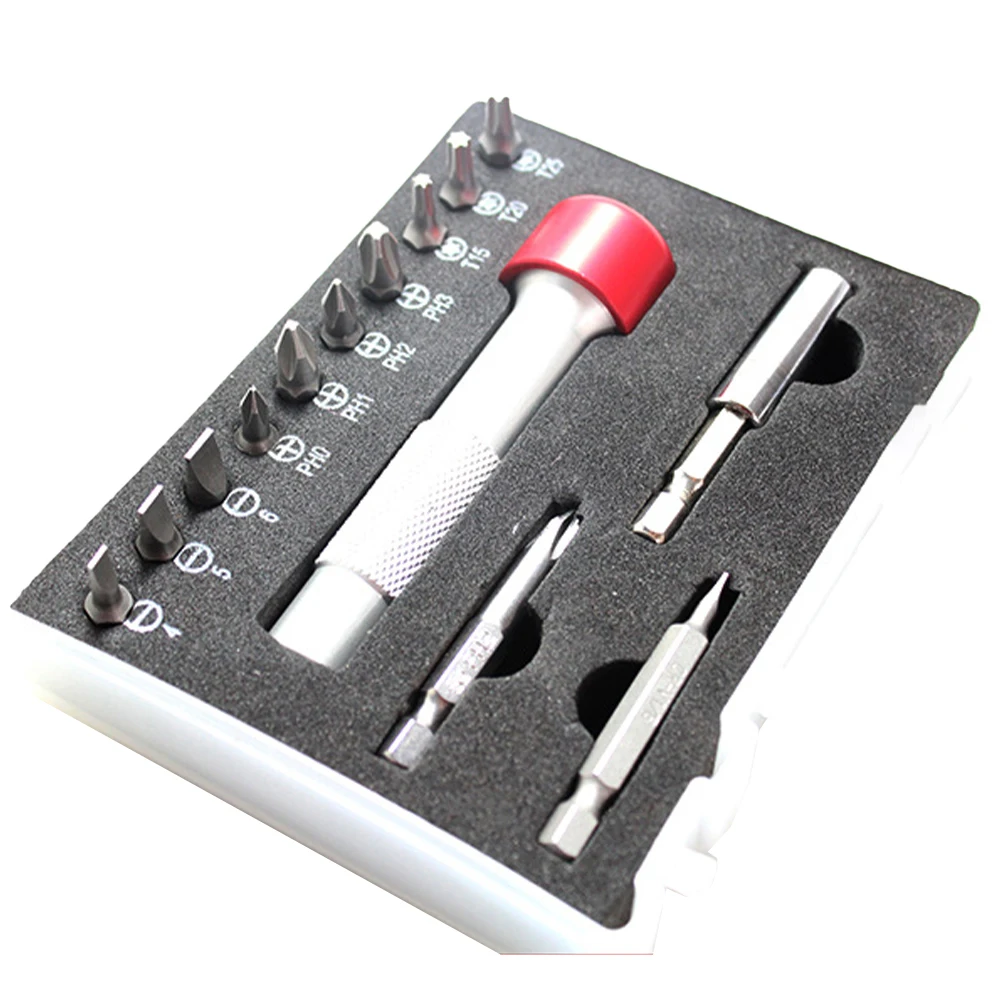 Professional-Grade-Tool-14pcs-Set-Of-Aluminum-Screwdriver-Handles-Bit ...