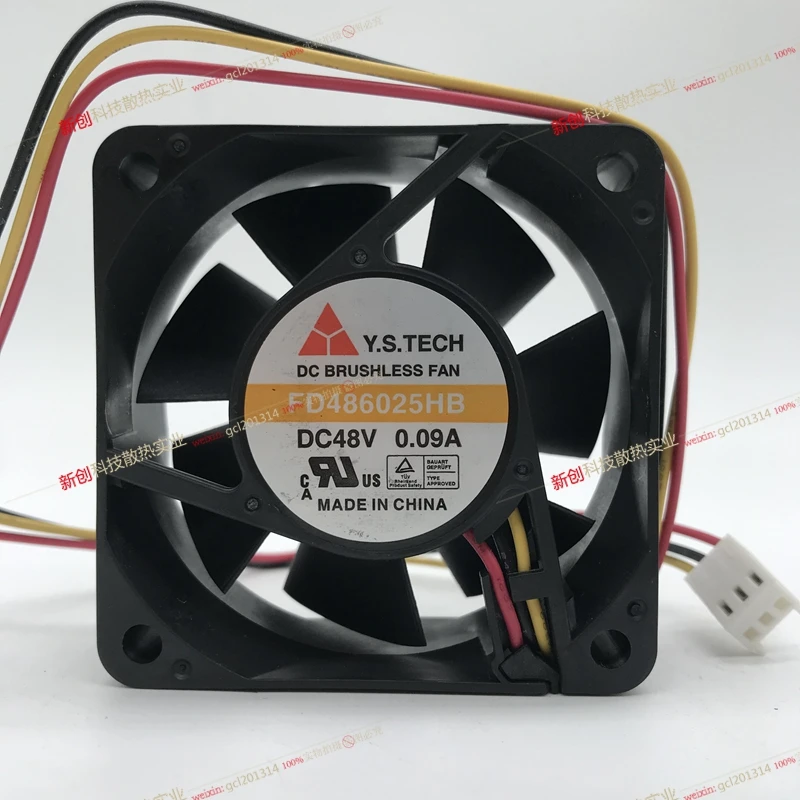 original FD486025HB 6025 6CM 0.09A 48V three-line cooling fan ...