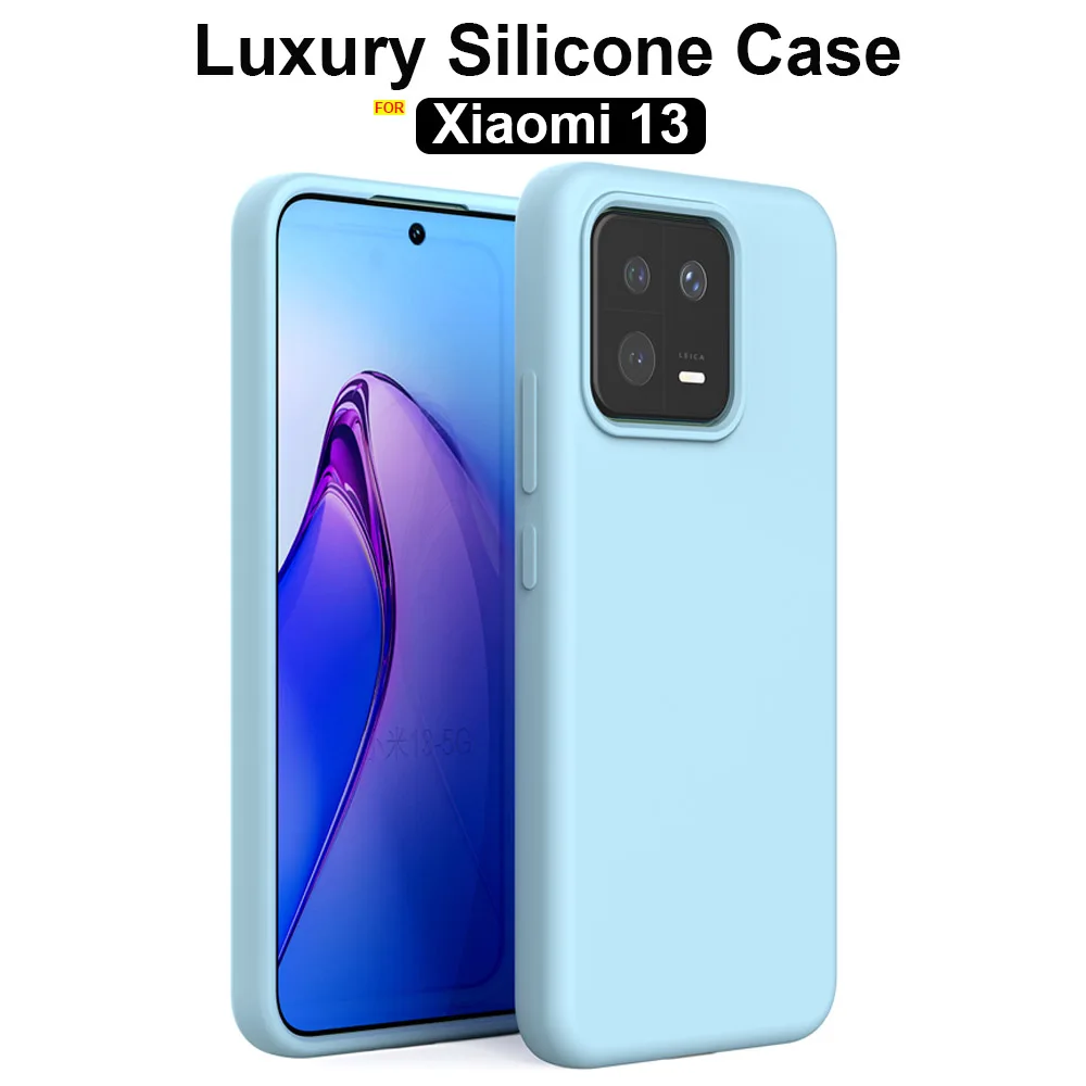 For Xiaomi 13 Official Silicone Case Baby skin Touch Mi 13 TPU Soft Back Cover Shockproof Coque ...