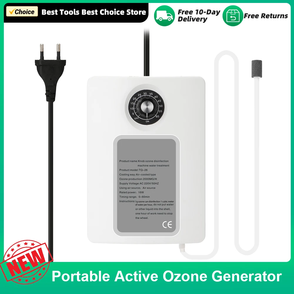 Tragbarer-aktiver-Ozon-generator-reiniger-2000-mgr-std-Luft-erfrischung-wasser-Obst-Gem-se ...