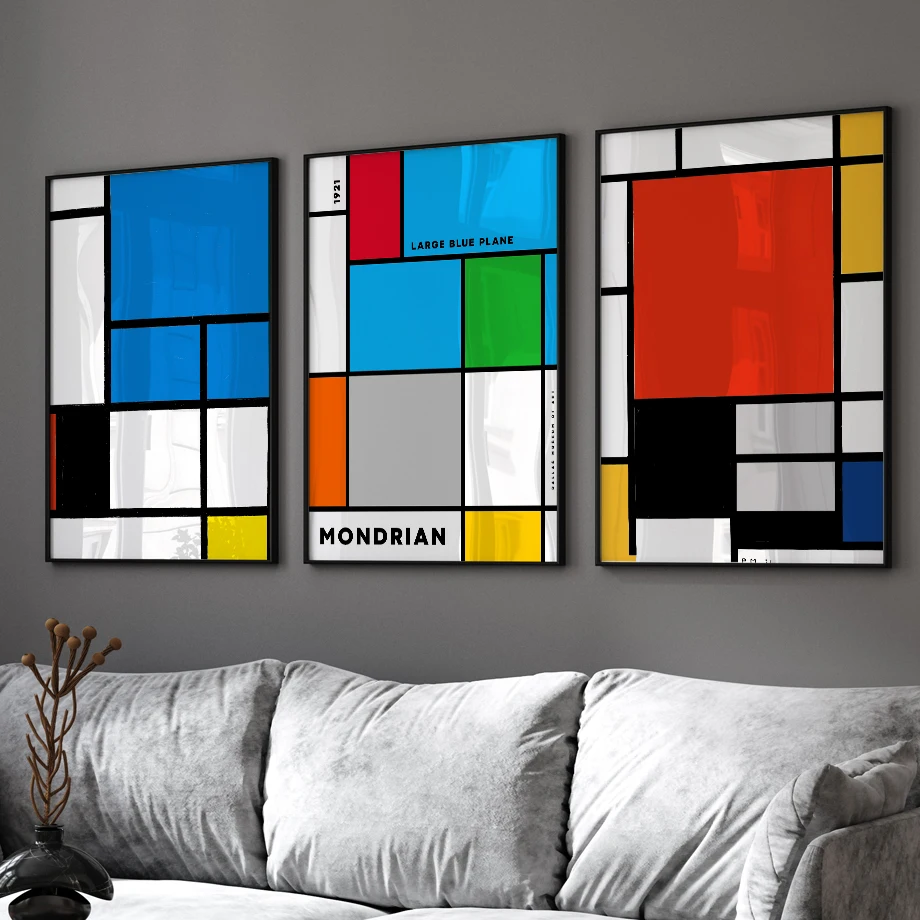 Pintor Piet Mondrian Obras De Arte Abstractas Rojo Amarillo, 60% OFF
