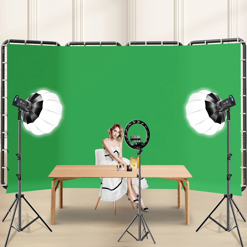 Photo-Studio-Green-Cloth-Background-Wall-Background-Stand-Frame-as-Outdoor-Changing-Room-Studio ...