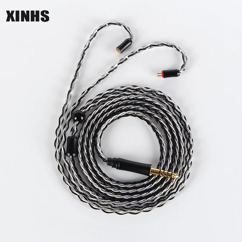 Xinhs 8 Core 5n Single Crystal Copper Silver Plated Wire Headphone Upgrade Cable Hifi For Kz Edx ...