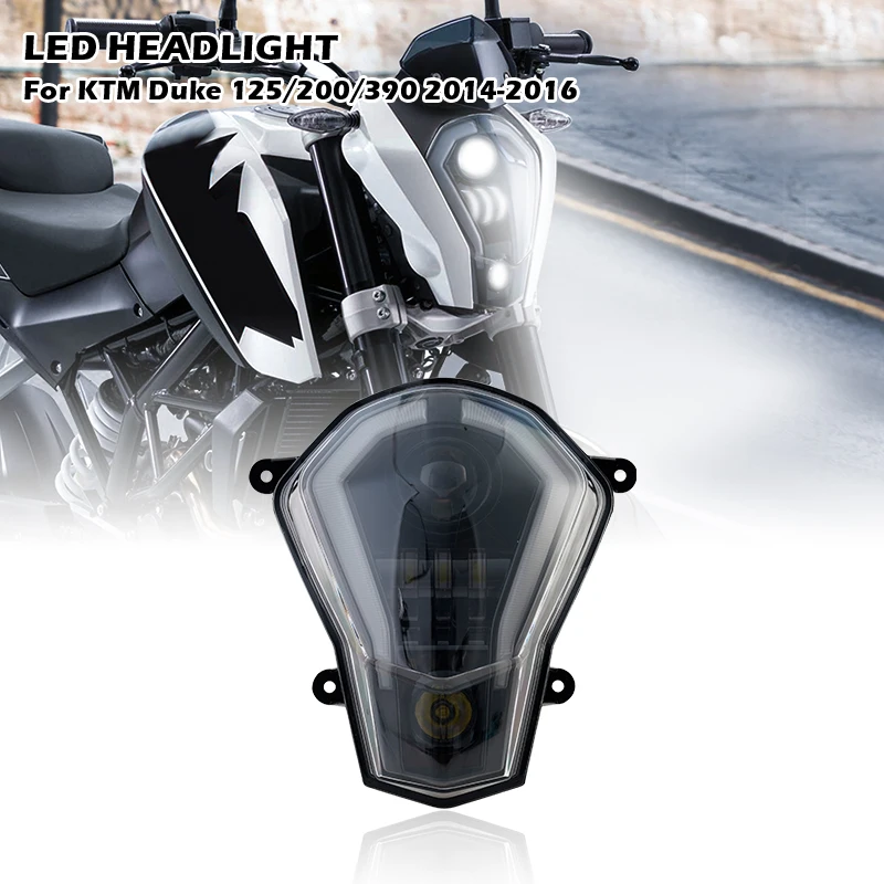 LED-Motorcycle-Headlight-HI-LOW-Beam-With-Yellow-Turn-Signal-For-KTM ...